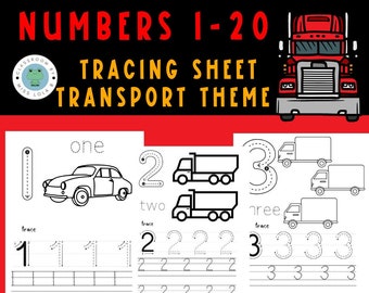 Number Tracing 1-20 Worksheet, Sea Creature Theme, Number Writing ...