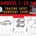 Number Tracing 1-20 Worksheet, Transport Theme, Number Writing Practice ...