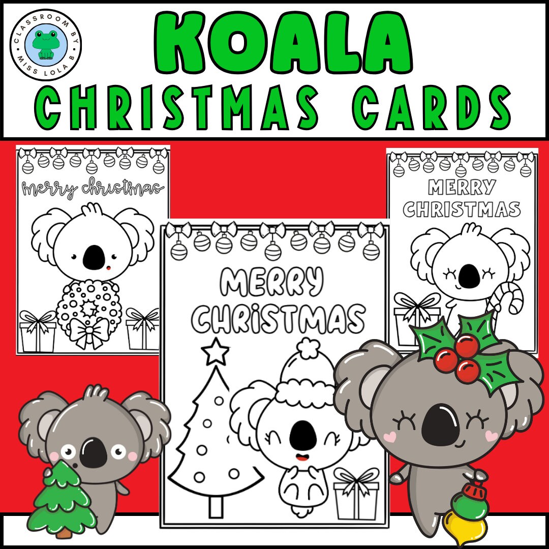 Koala Christmas Cards - Etsy