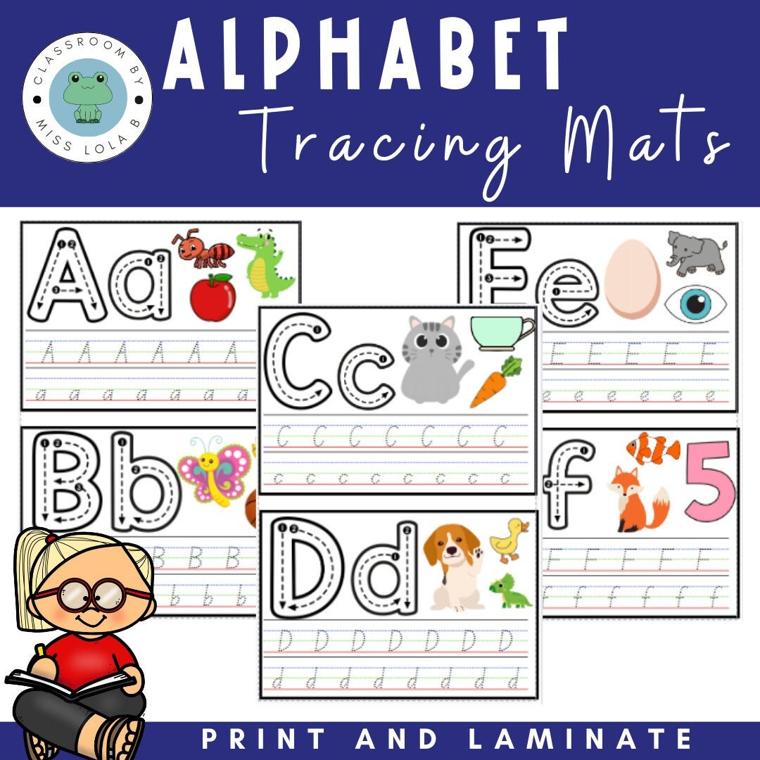 Alphabet Tracing Mat, Handwriting, Printable, Playdoh, Letter Formation ...