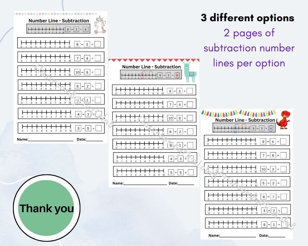 Subtraction Worksheets, Number Line, Simple Subtraction With Pictures ...