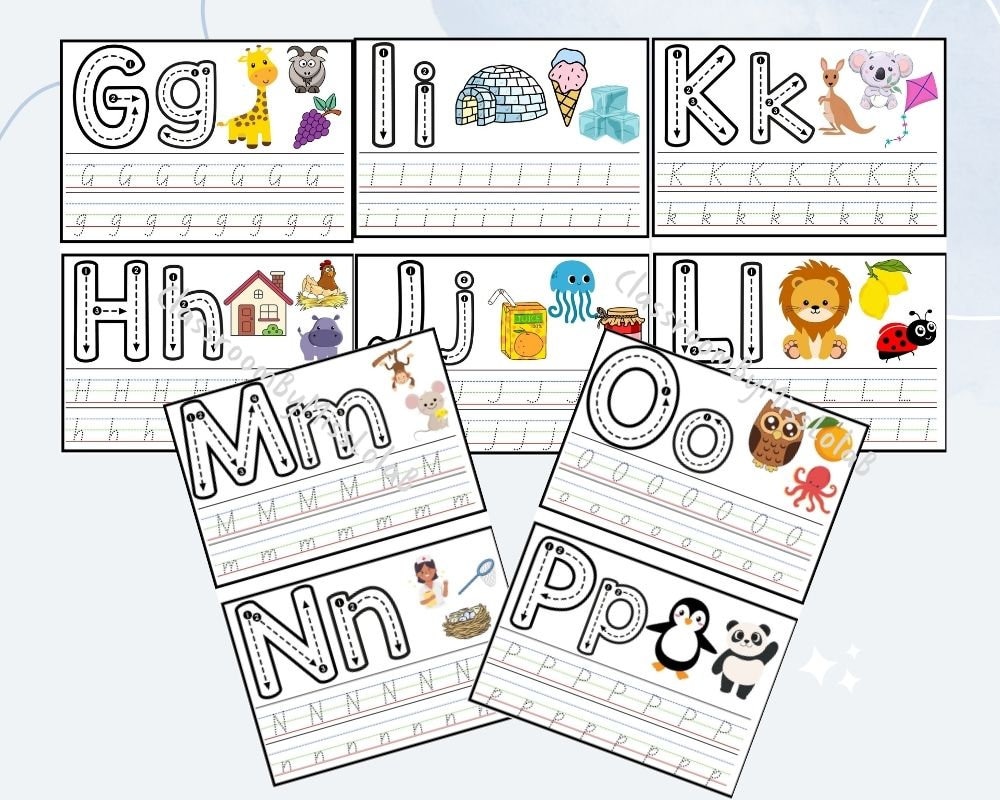 Alphabet Tracing Mat, Handwriting, Printable, Playdoh, Letter Formation ...