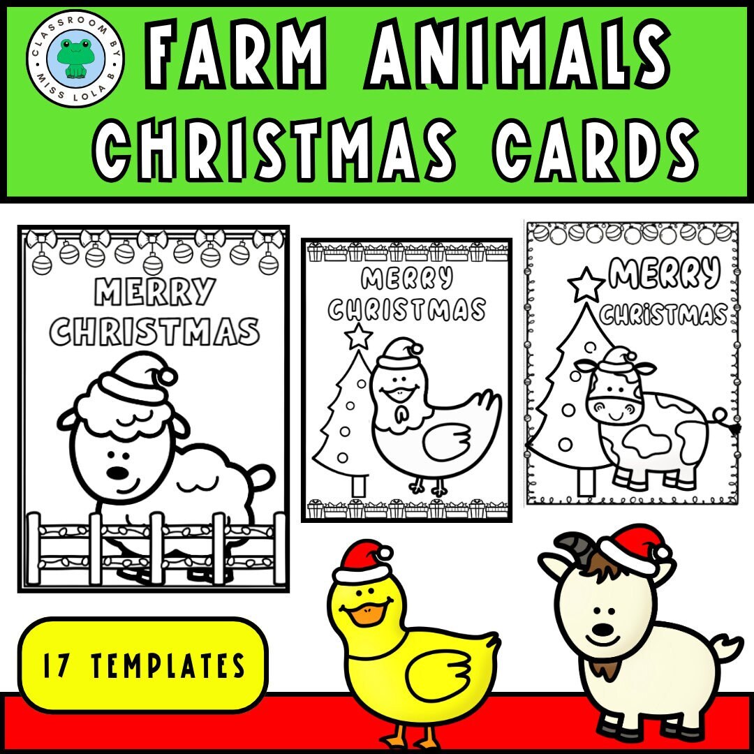Christmas Cards - Farm Animal Theme - Etsy