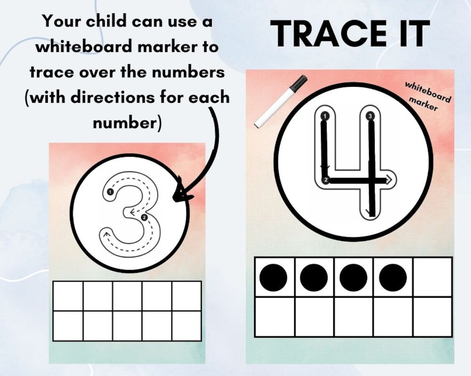 Number Posters 1-10, Tracing, Make It, Finger Tracing, Tens Frame ...
