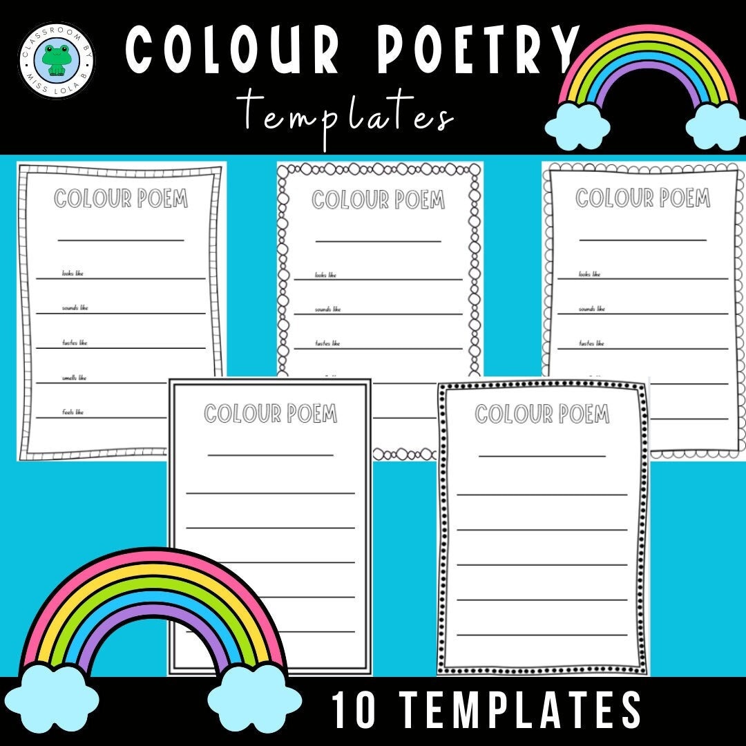 Colour Poetry -10 Templates, Printable - Etsy