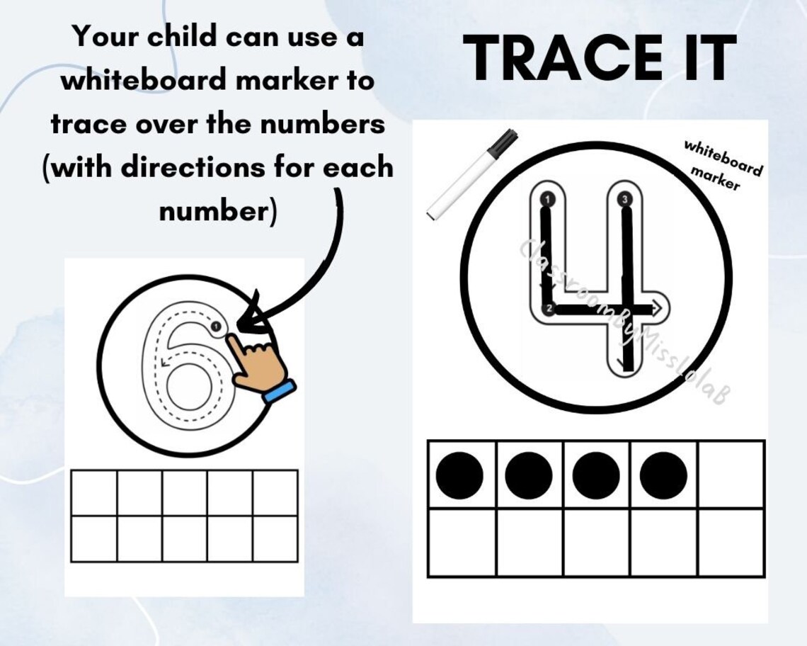 Number Worksheets 1-10, Tracing, Make It, Finger Tracing, Tens Frame ...