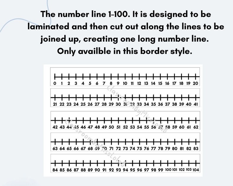 Number Line, 1-10, 1-20, 1-100, Skip Counting, Addition, Subtraction - Etsy