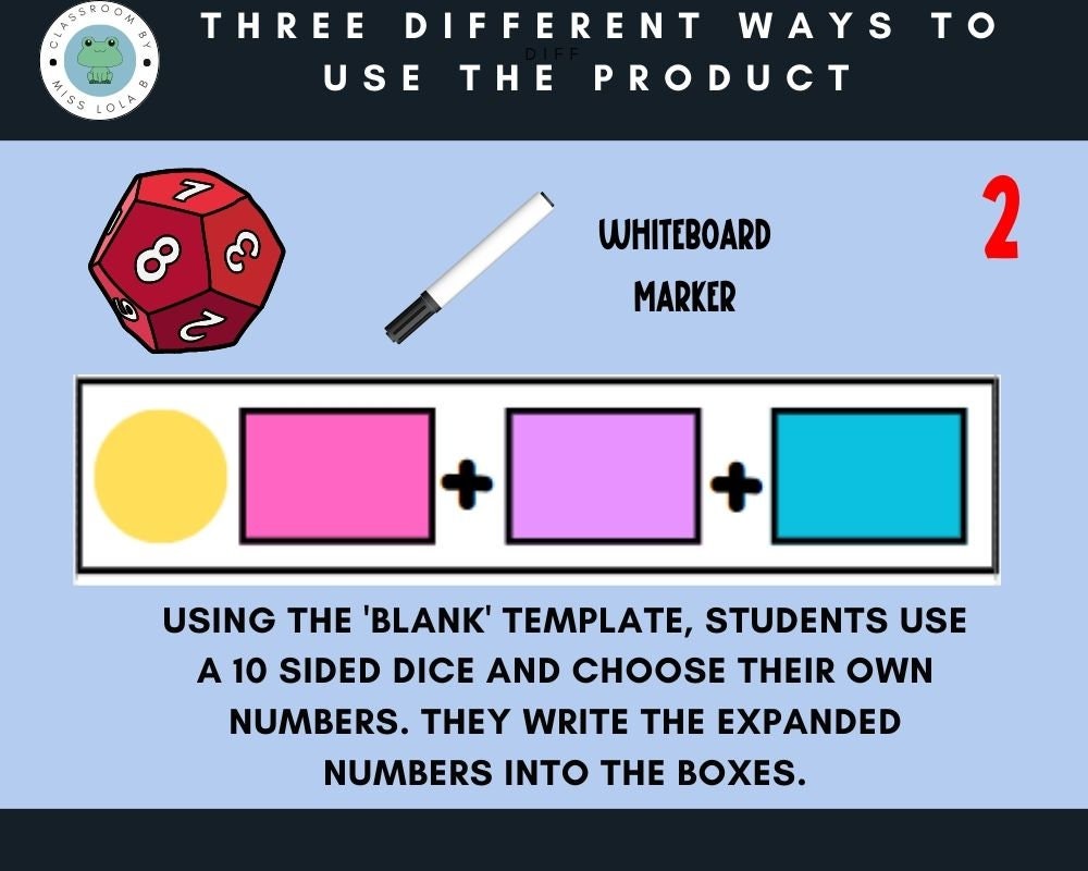 Expanded Notation (2 Digit, 3 Digit and 4 Digit) Re-usable Templates - Etsy