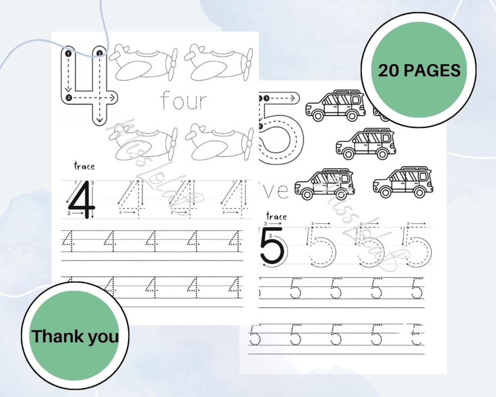 Number Tracing 1-20 Worksheet, Transport Theme, Number Writing Practice ...