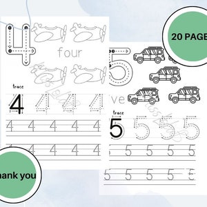 Number Tracing 1-20 Worksheet, Transport Theme, Number Writing Practice ...