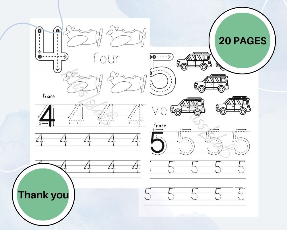 Number Tracing 1-20 Worksheet, Transport Theme, Number Writing Practice ...