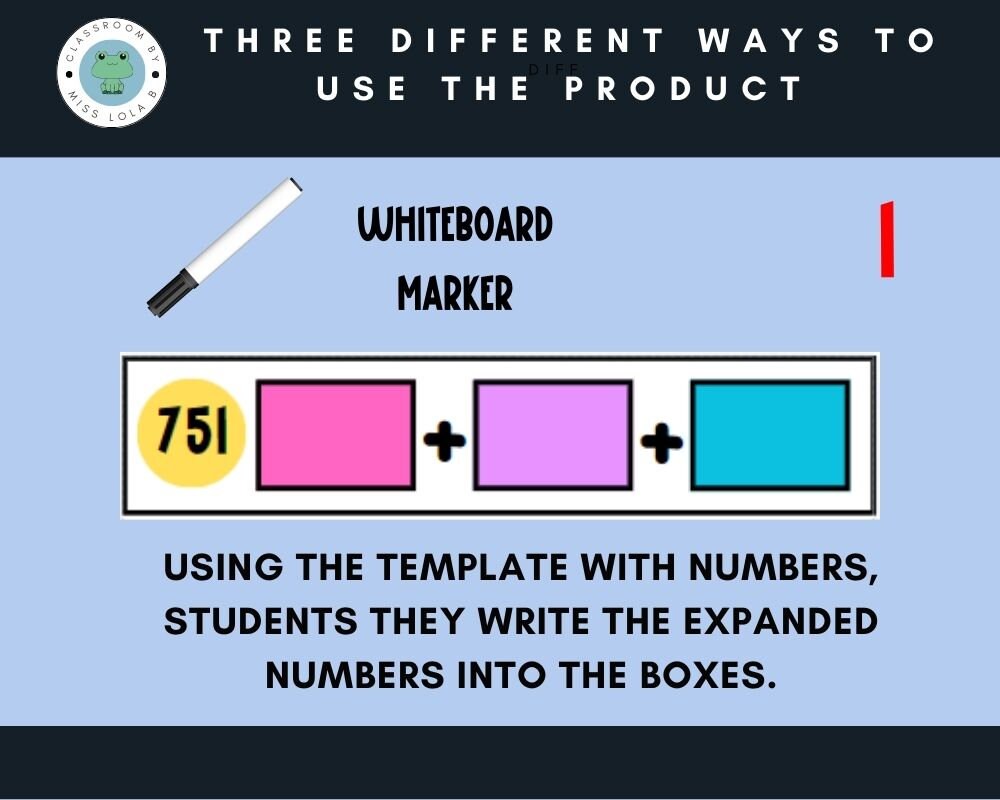 Expanded Notation (2 Digit, 3 Digit and 4 Digit) Re-usable Templates - Etsy