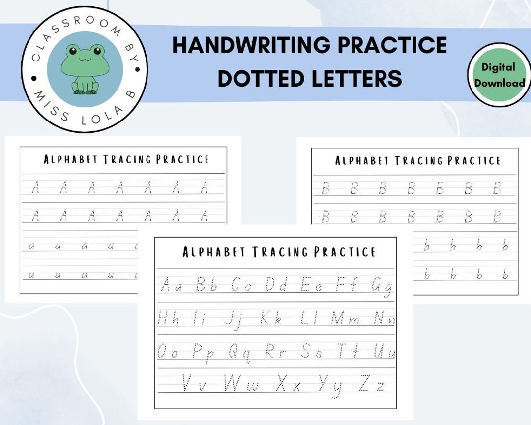 27 Pages - Handwriting Practice, Uppercase and Lowercase, Dotted ...