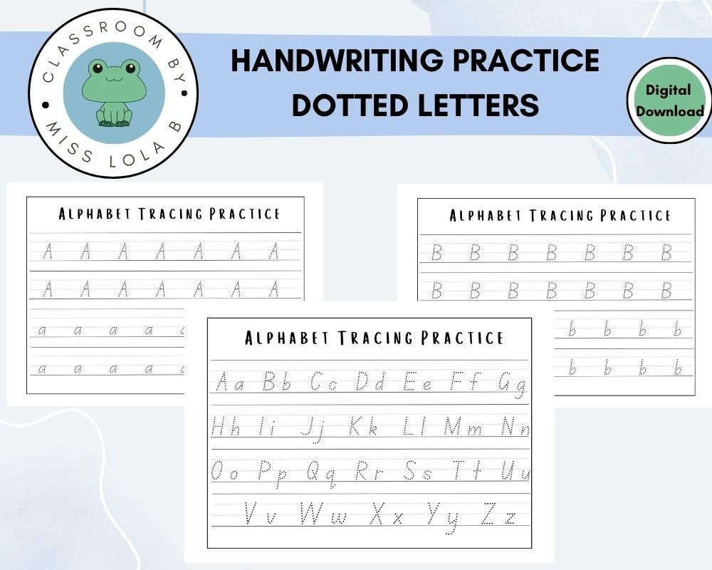 27 Pages - Handwriting Practice, Uppercase and Lowercase, Dotted ...