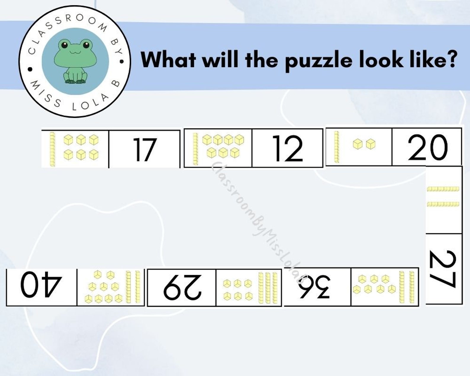Two Digit MAB and Numbers 10-50 Puzzle, Printable, Game, Puzzle, Grade ...