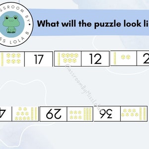 Two Digit MAB and Numbers 10-50 Puzzle, Printable, Game, Puzzle, Grade ...