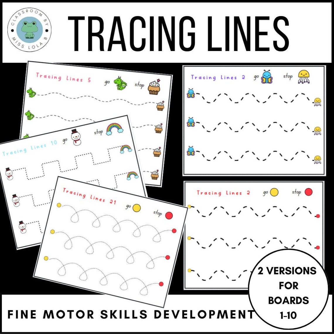 30 Pages - Tracing Lines, Curved Lines, Straight Lines, Kindergarten ...