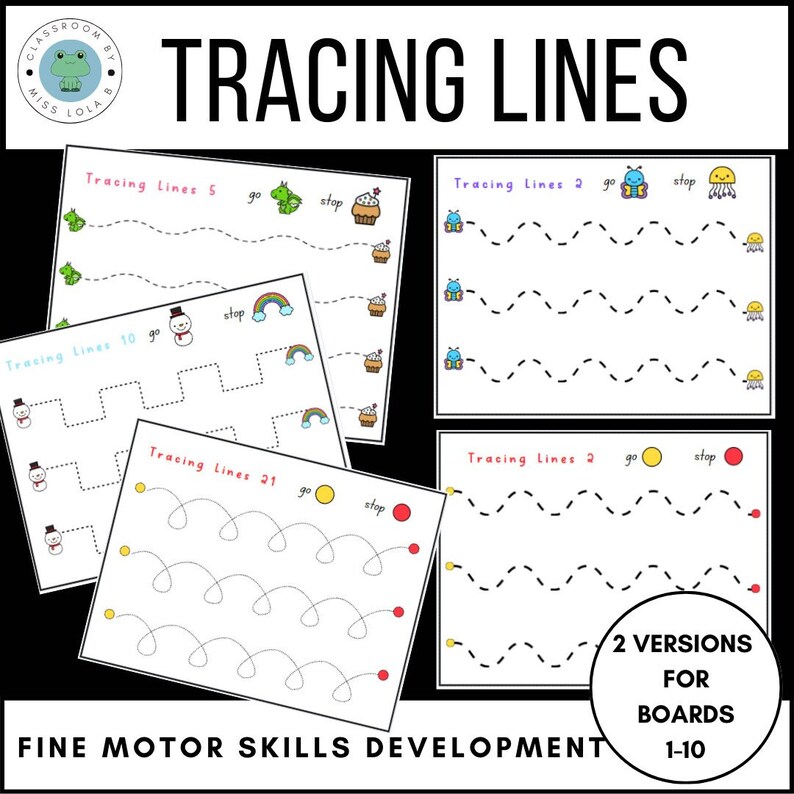 30 Pages - Tracing Lines, Curved Lines, Straight Lines, Kindergarten ...