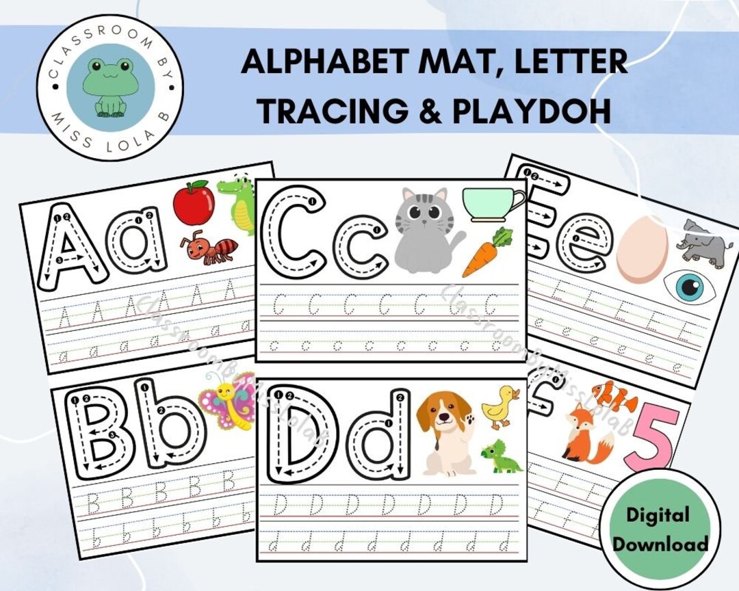Alphabet Tracing Mat Handwriting Printable Playdoh Letter - Etsy
