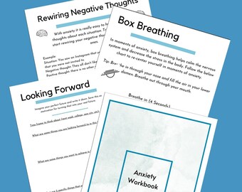Anxiety Workbook, Printable PDF, Reusable, Mental Health, Self-help ...