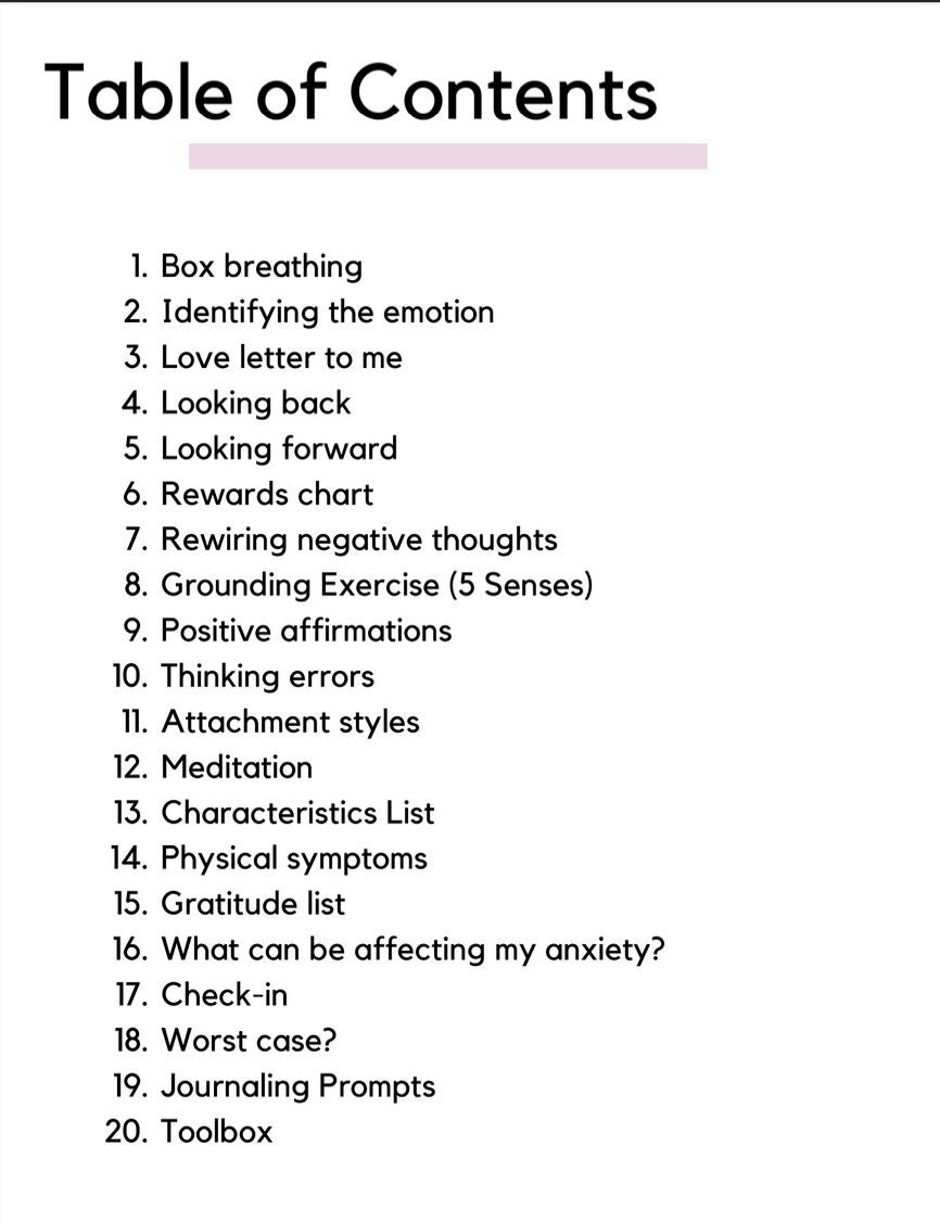 Anxiety Workbook, Printable PDF, Reusable, Mental Health, Self-help ...