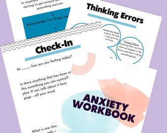 Anxiety Workbook, Printable PDF, Reusable, Mental Health, Self-help ...