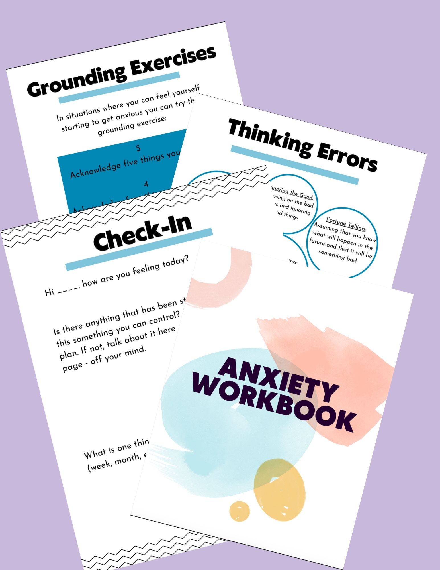 Anxiety Workbook, Printable PDF, Reusable, Mental Health, Self-help ...
