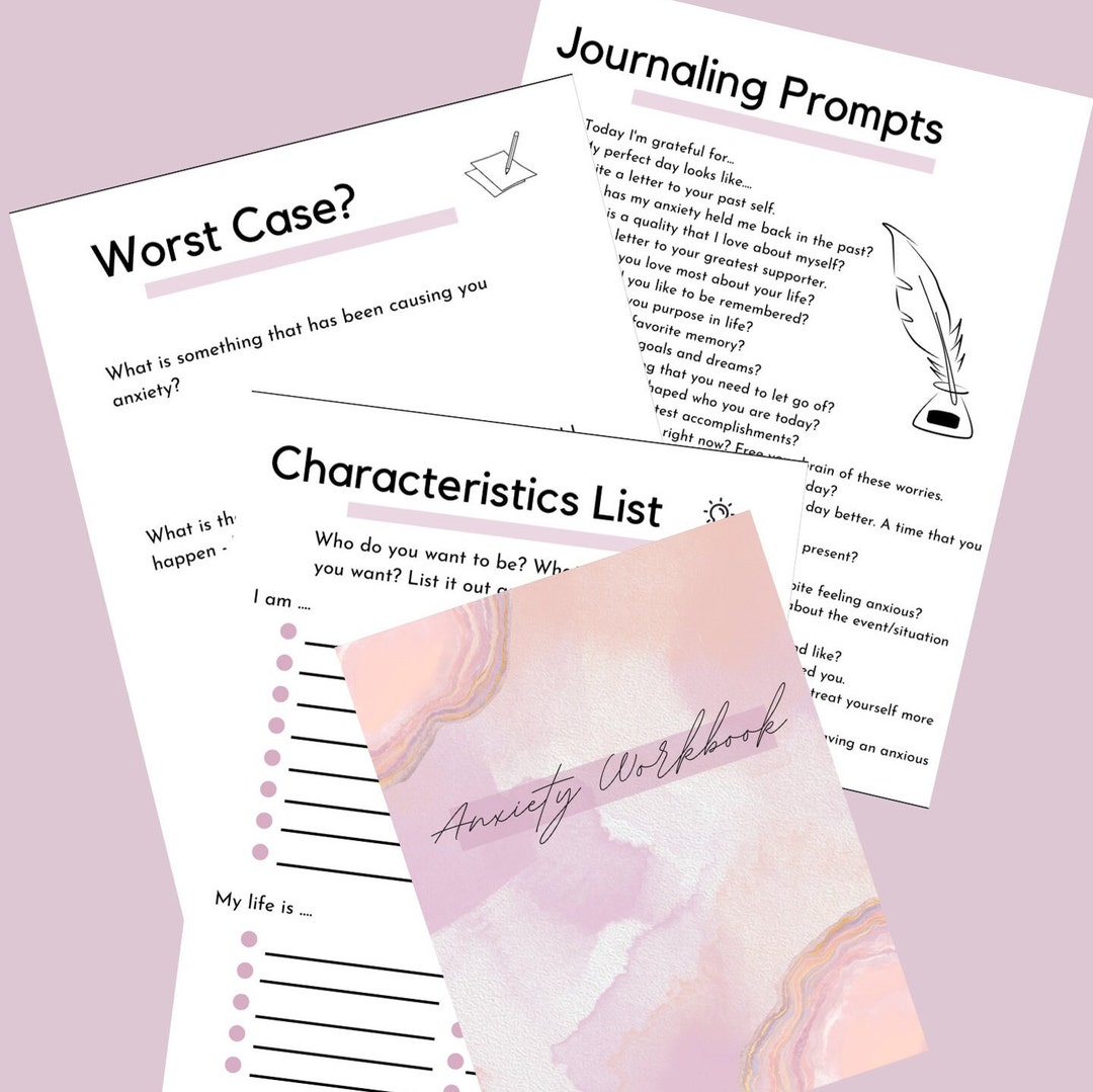 Anxiety Workbook, Printable PDF, Reusable, Mental Health, Self-help ...