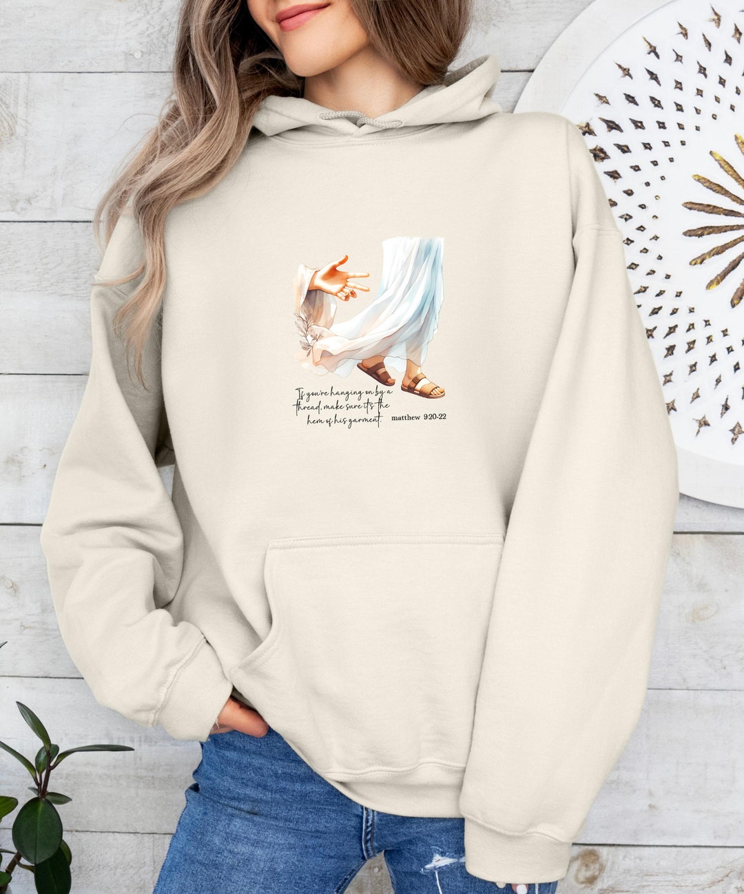 The Hem of His Garment Artistic Sweatshirt, Christian Gift, Religious ...