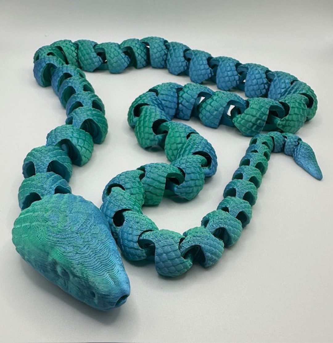 3D Printed Articulated Snake With Scales 36 Long 3D Printed Flexi Toy ...