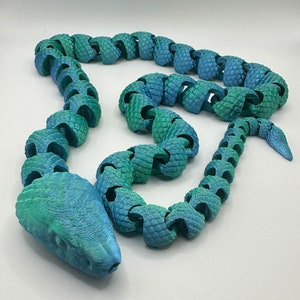 3D Printed Articulated Snake With Scales 36" Long! 3D Printed Flexi Toy ...