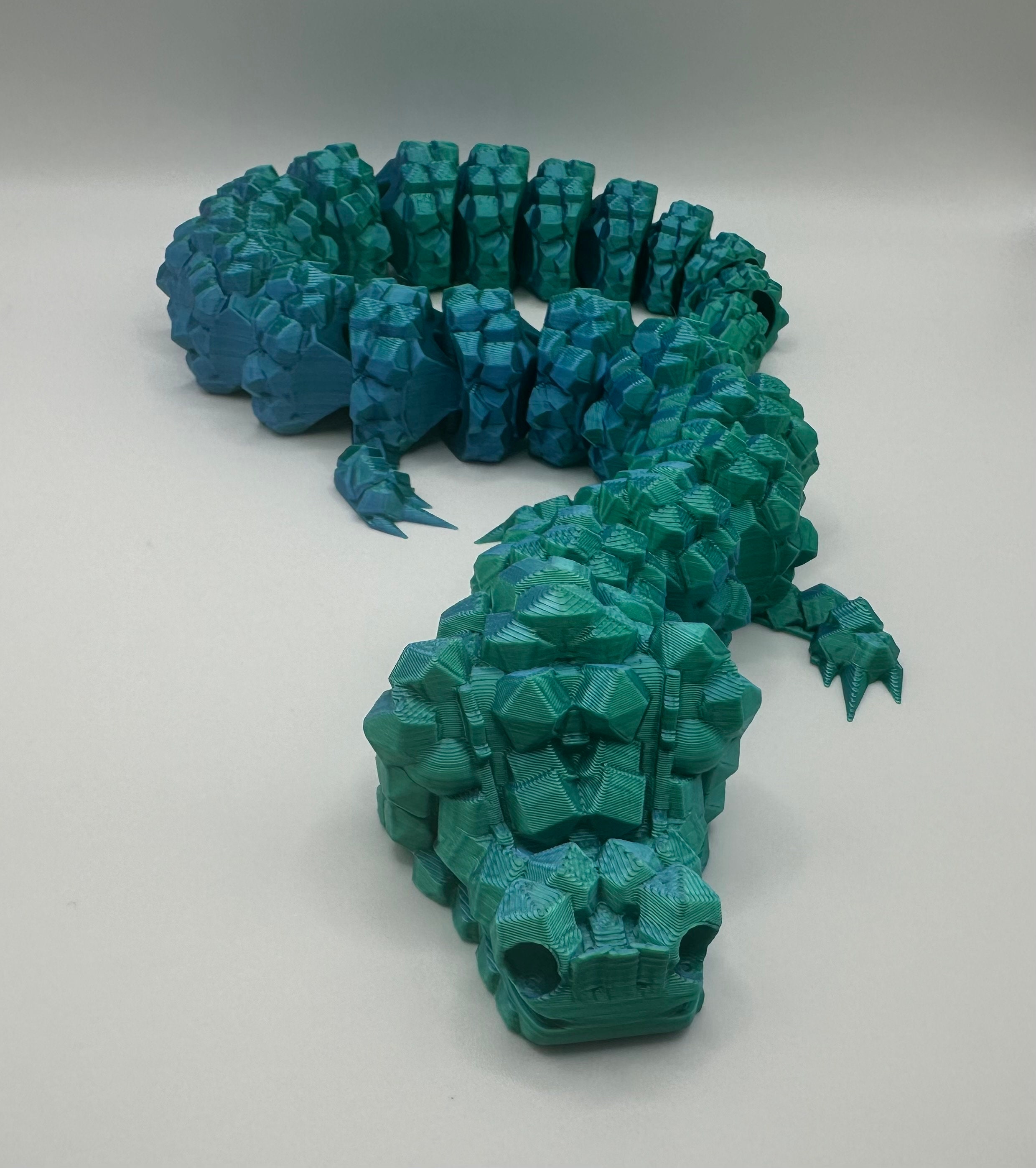 3D Printed Articulated Rock Dragon 3D Printed Flexi Toy, Sensory Fidget ...