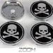 4x 60mm Skull & Bones Centre Caps - Chrome and Black Golf Polo Bora ...