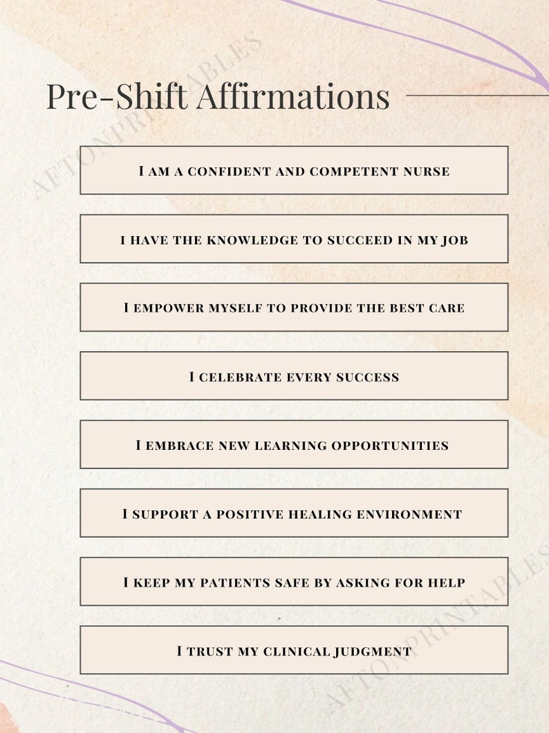 Nurse Affirmations for New Nurses | Pre-shift Affirmations | Nurse ...