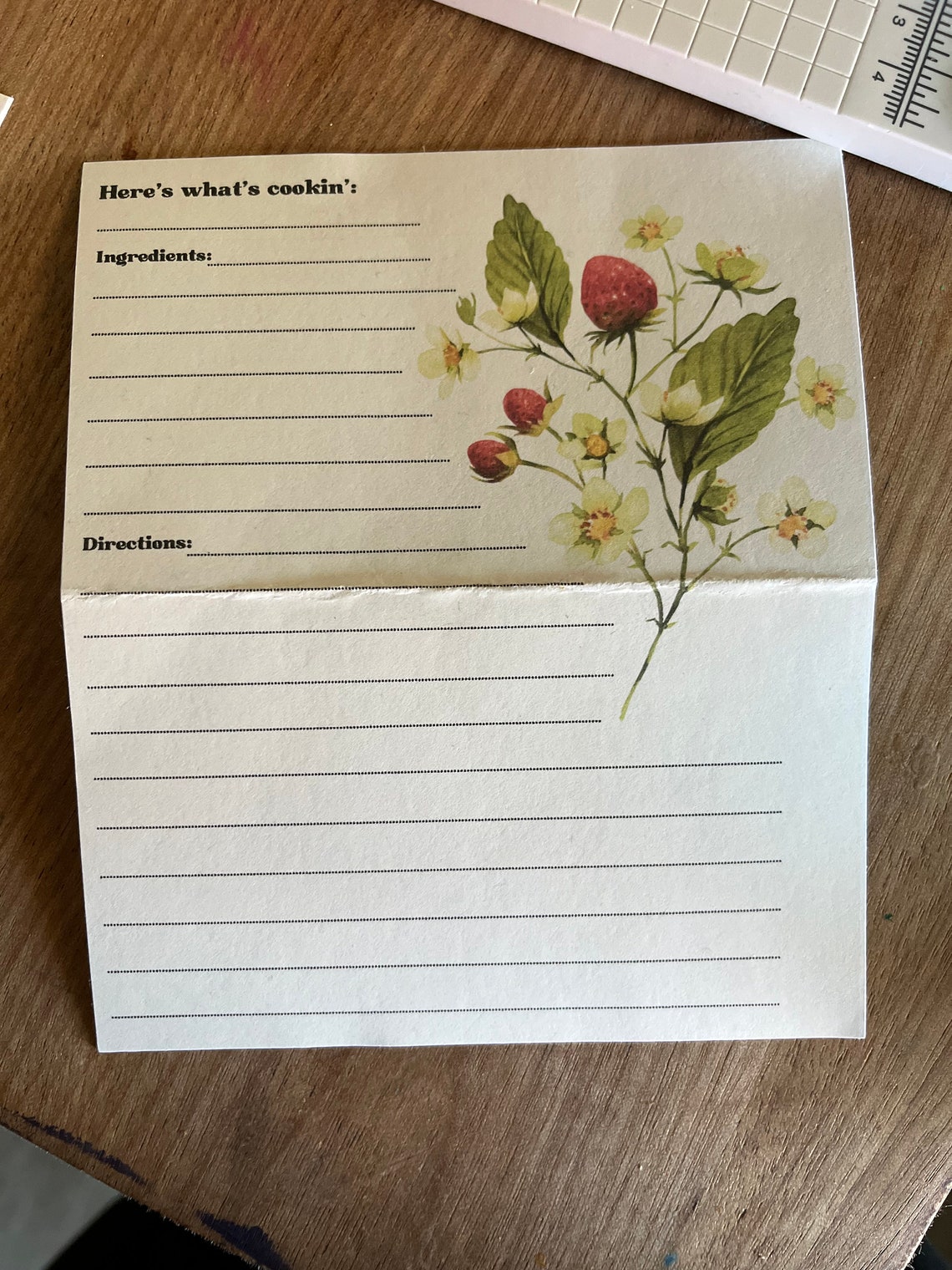 Digital Download Vintage Recipe Card, Printable Retro Recipe Card ...