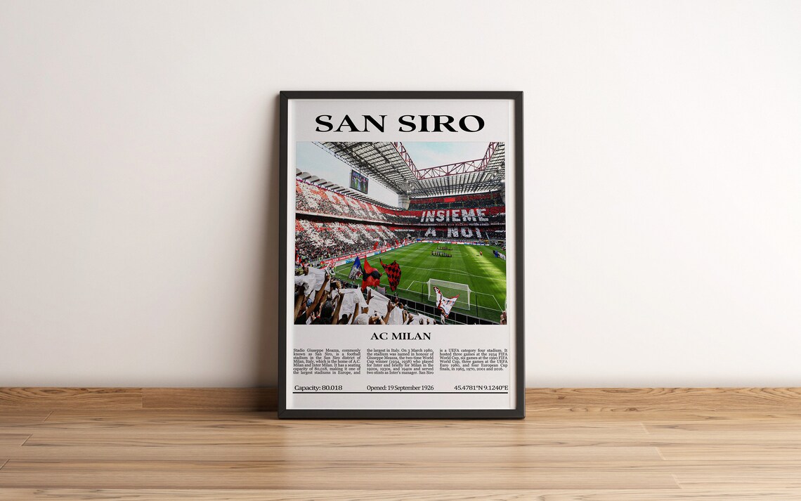 San Siro Poster Inter Milan Stadium Poster Inter San Siro Poster Soccer ...