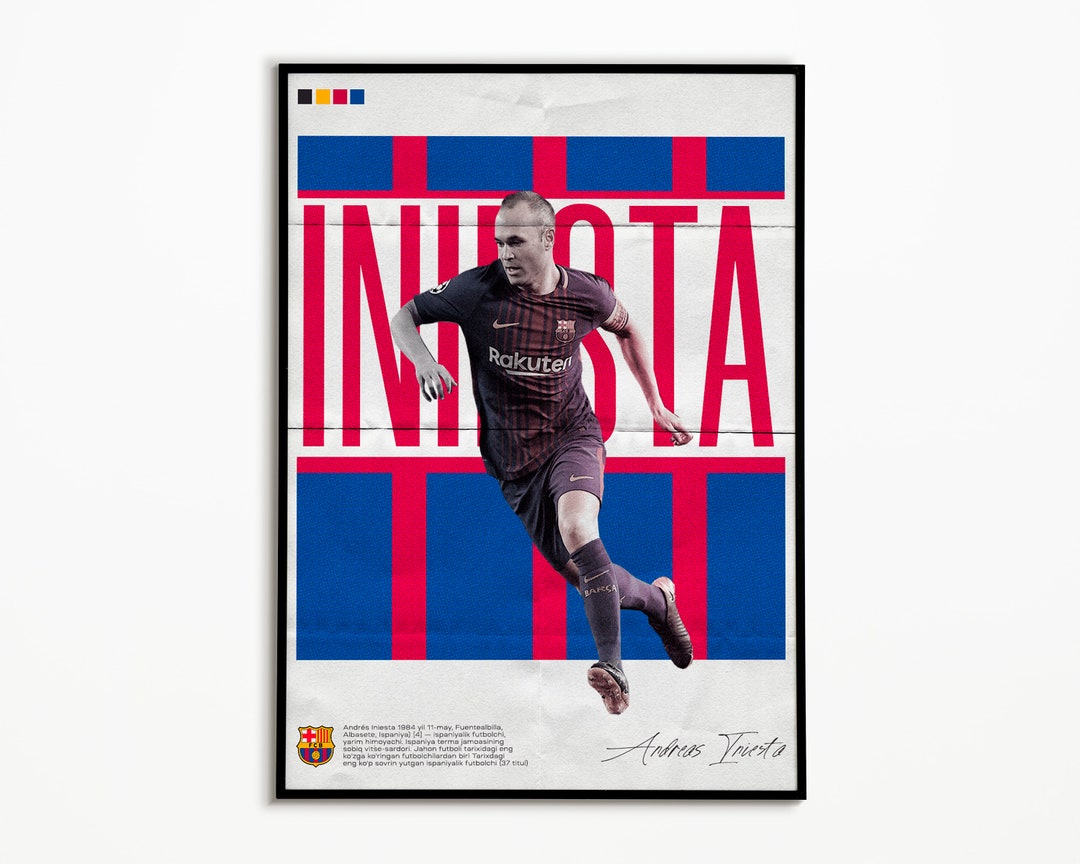 Andrés Iniesta Poster Andrés Iniesta Barcelona Poster - Etsy