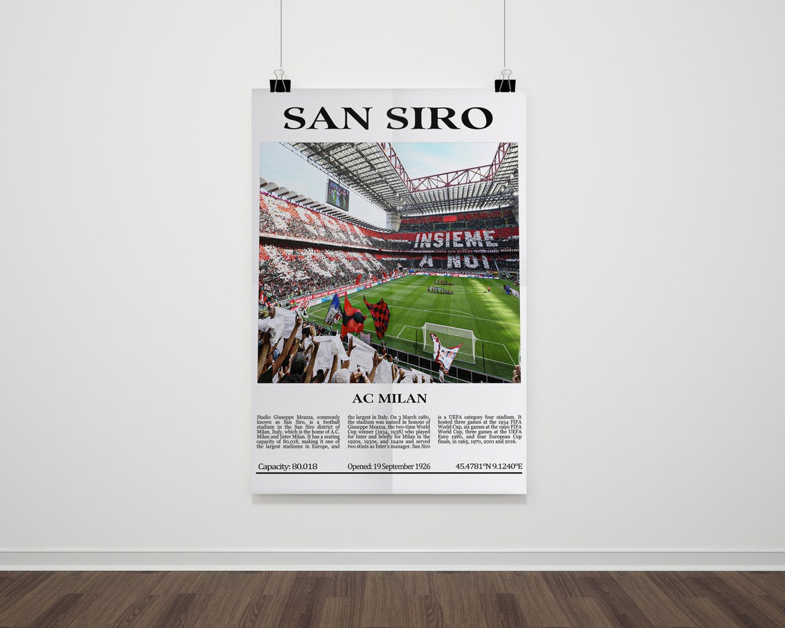 San Siro Poster Inter Milan Stadium Poster Inter San Siro Poster Soccer ...