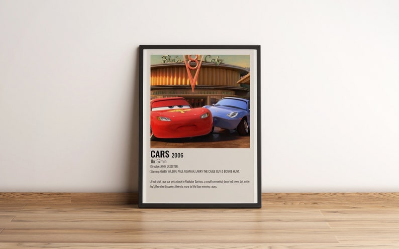 Cars Poster Lightning Mcqueen Poster Vintage Movie Cars Poster ...