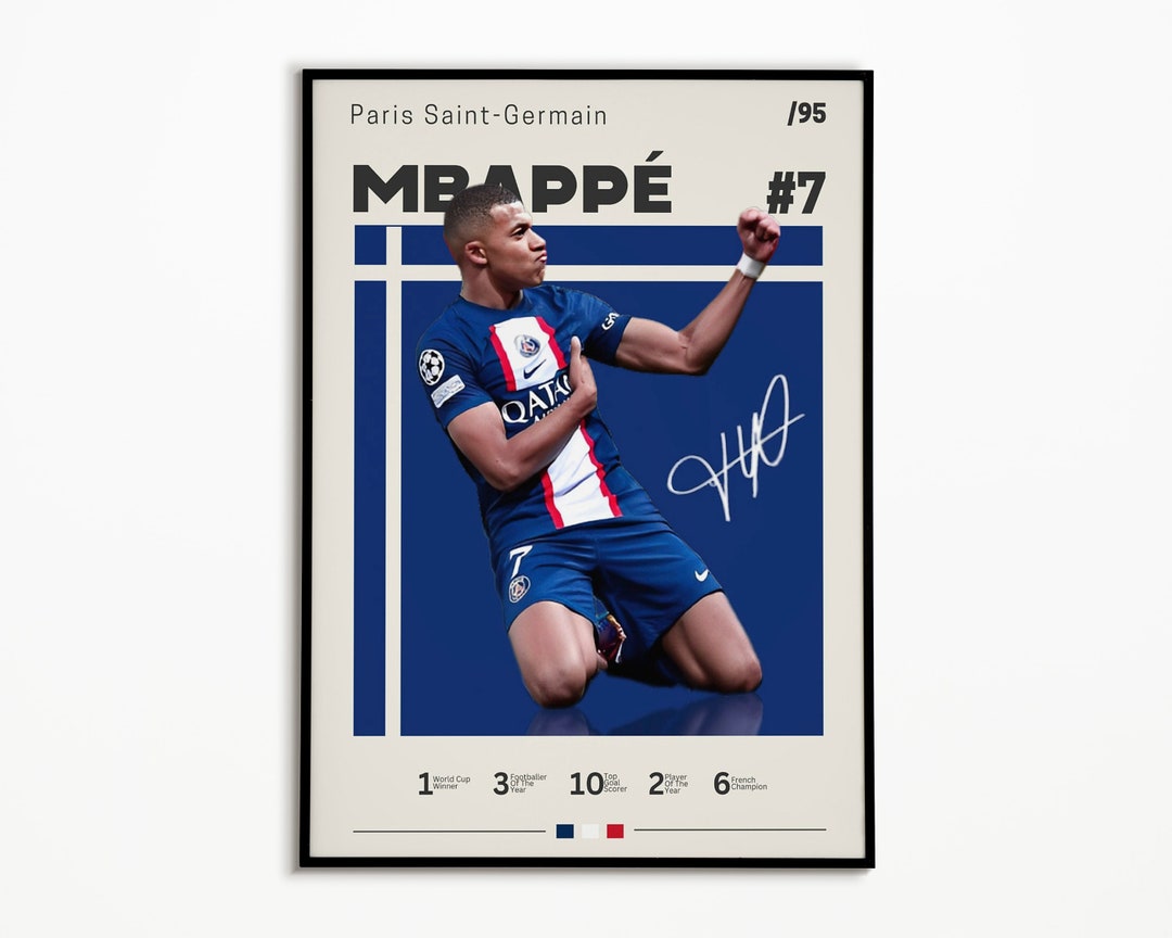 Buy Kylian Mbappé Poster Mbappé Paris Saint Germain Poster Mbappé PSG ...