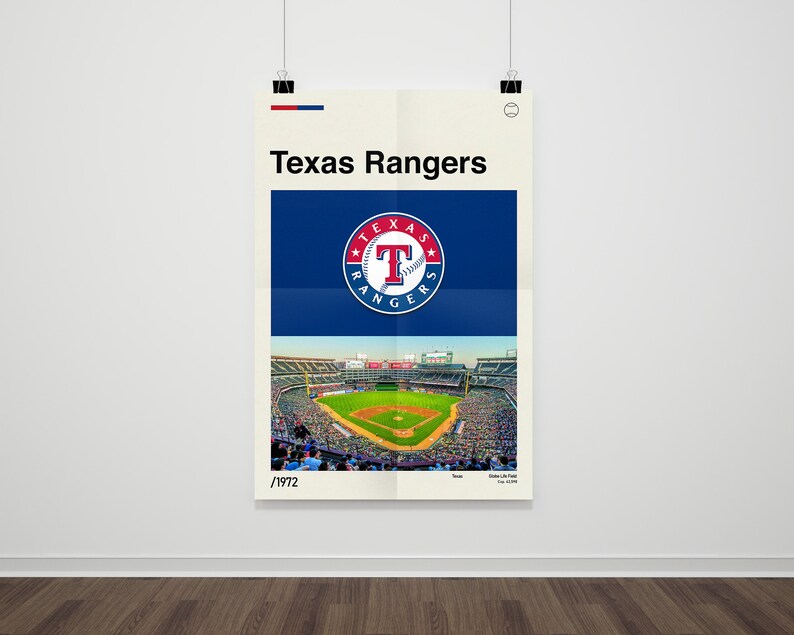 Texas Rangers Poster Texas Rangers Globe Life Field Poster MLB ...