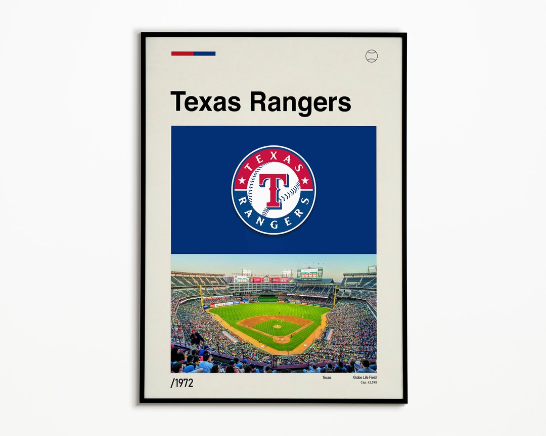 Texas Rangers Poster Texas Rangers Globe Life Field Poster MLB ...