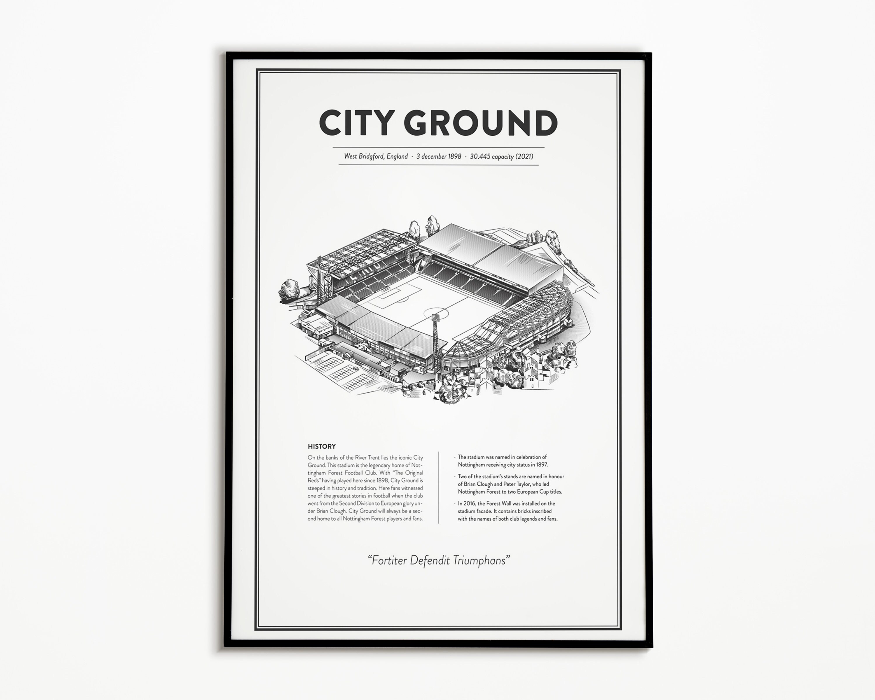 City Ground Poster Nottingham Forest Stadium Poster Nottingham Forest ...