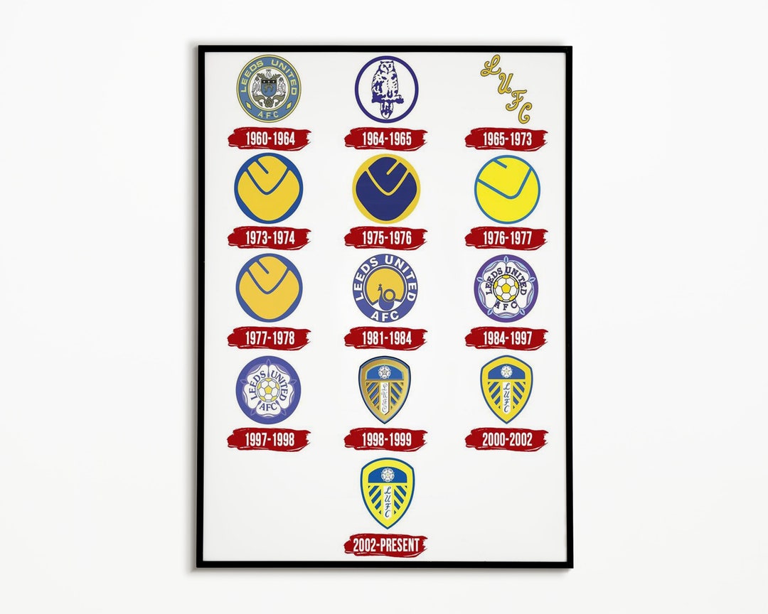 Leeds United Logo Evolution Poster Retro History Poster - Etsy