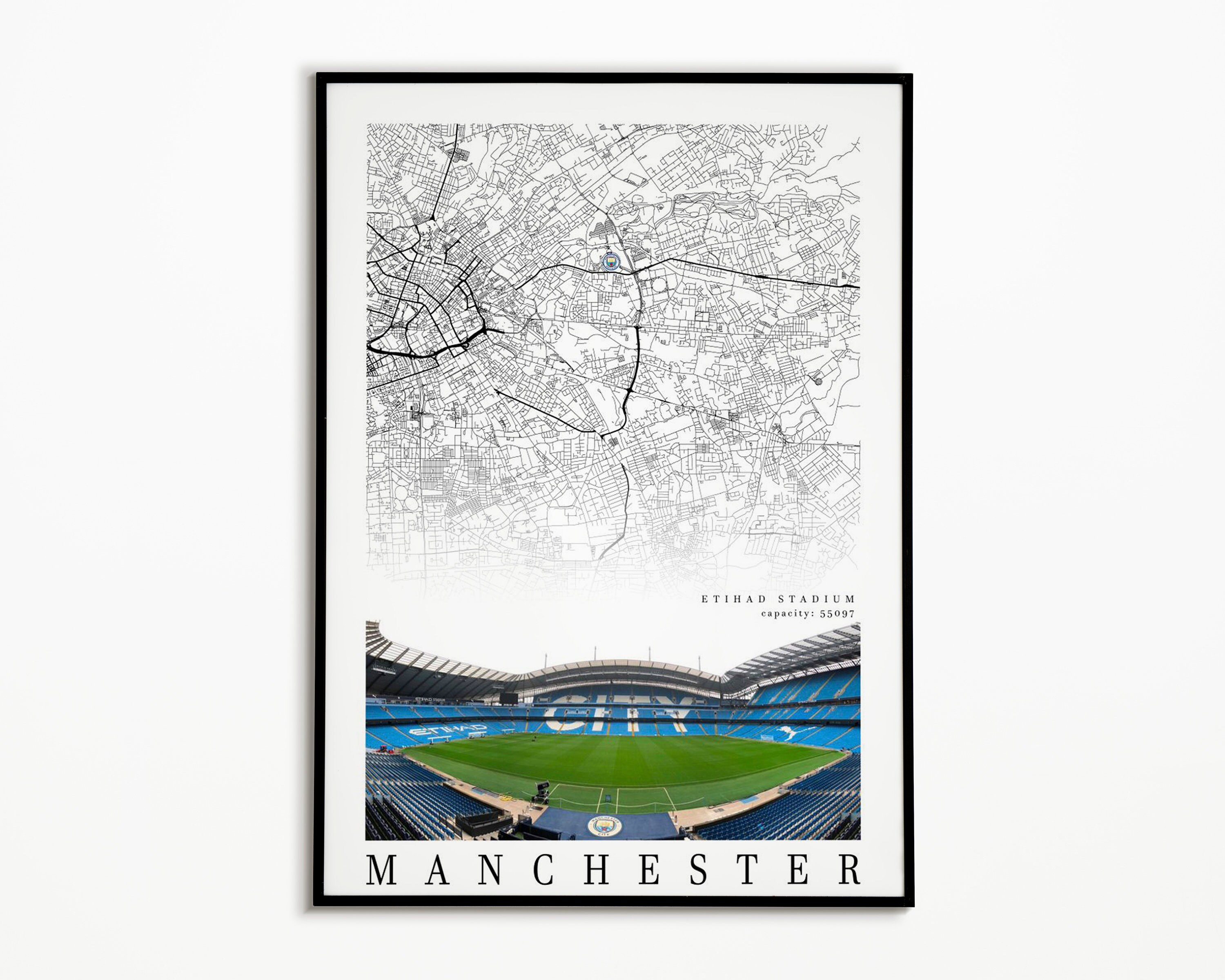 Etihad Stadium Poster Manchester City Stadium Poster Manchester City ...