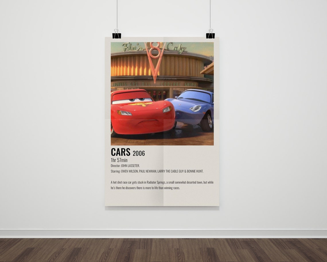 Cars Poster Lightning Mcqueen Poster Vintage Movie Cars Poster ...