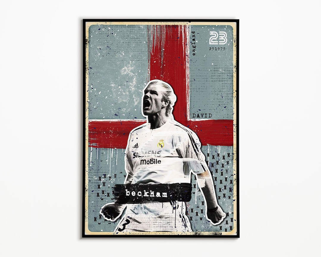 David Beckham Poster Beckham Real Madrid Poster David Beckham Wall ...