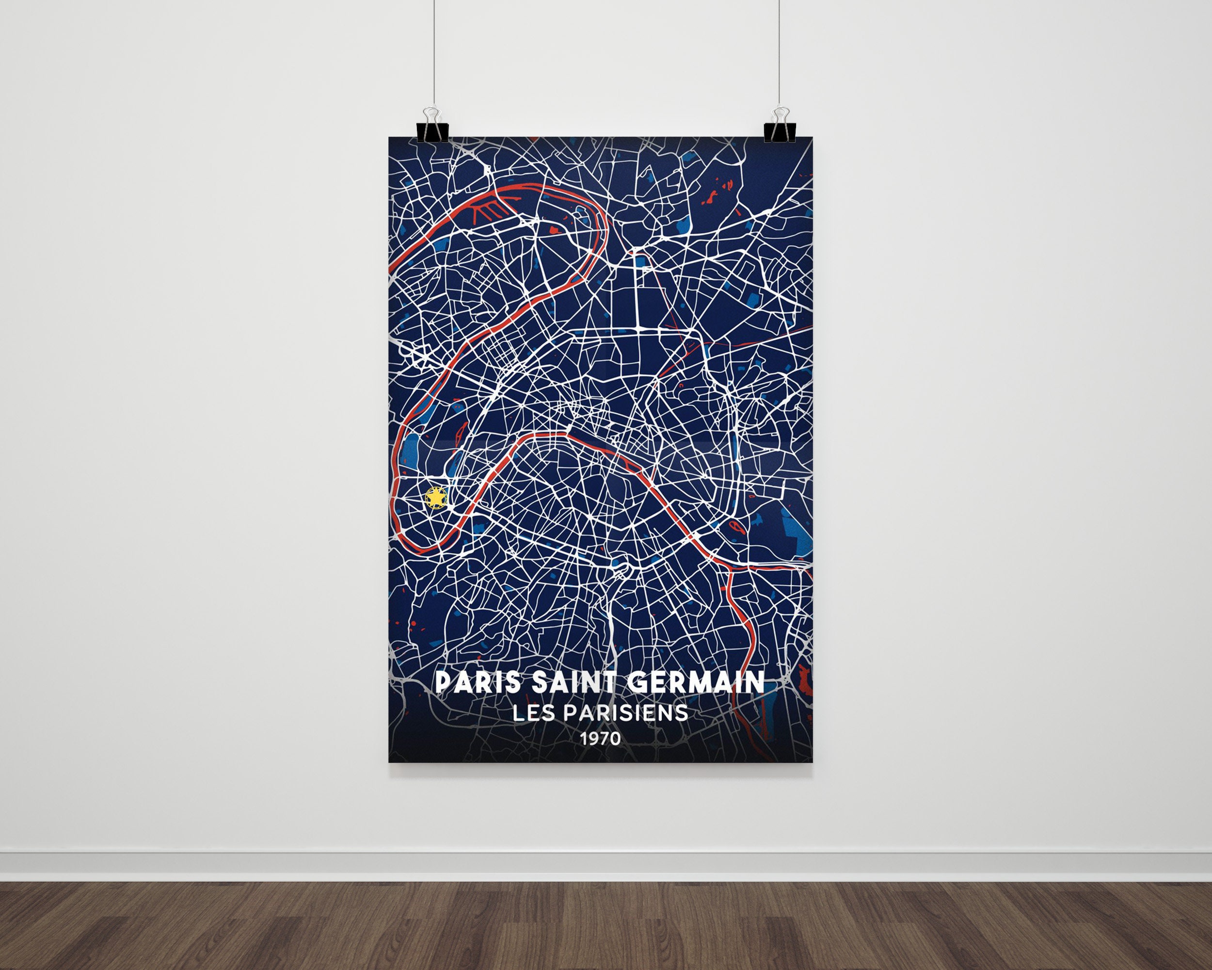 Parc Des Princes Poster Paris Saint Germain Stadium Map Print Poster ...