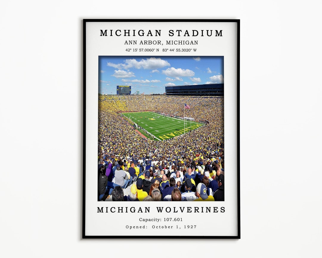Michigan Stadium Poster Michigan Stadium Print Poster NCAA Poster NCAA ...