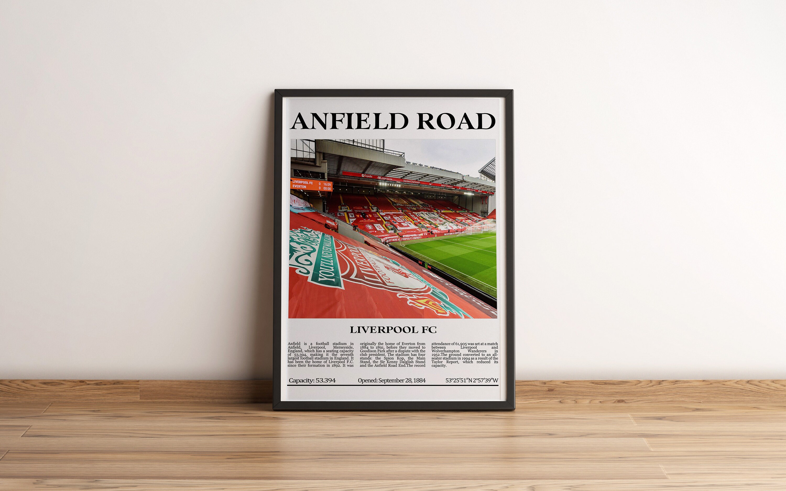 Anfield Poster Liverpool Stadium Poster Liverpool Anfield Road Poster ...